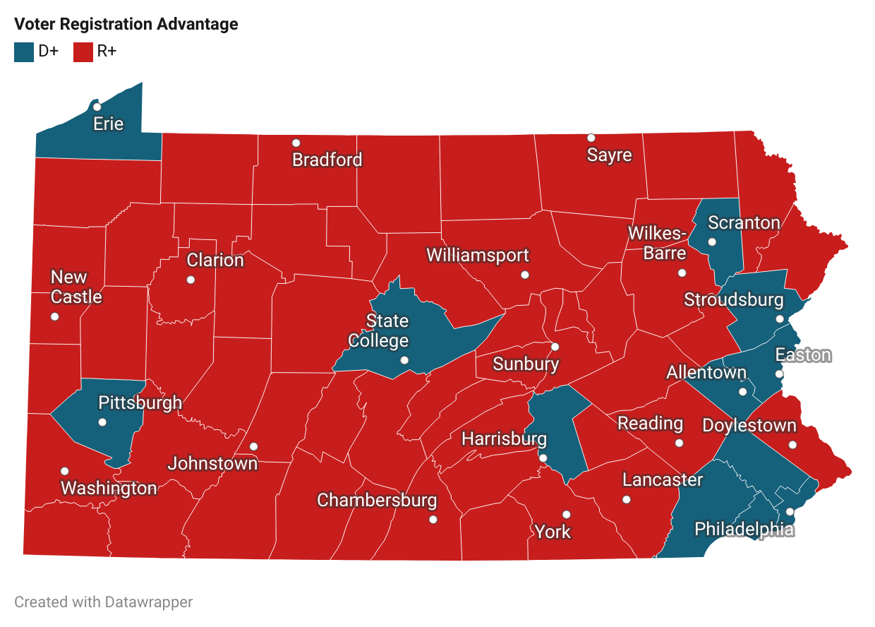 Fun With Maps: PA Voter Registration by County (Oct. 2024) Fun With Maps: PA Voter Registration by County (Oct. 2024)